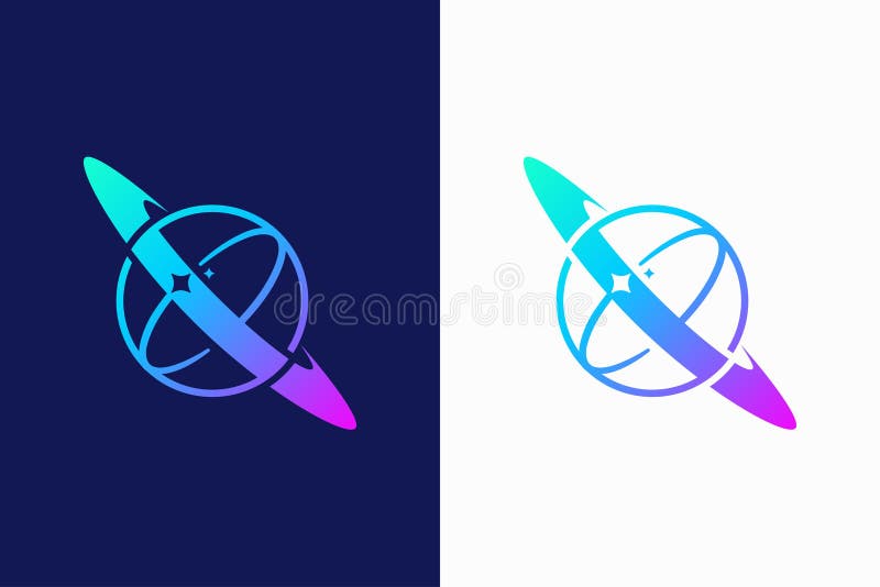 Planet Saturn Logo Global Tech Business Modern Network Stock Vector ...