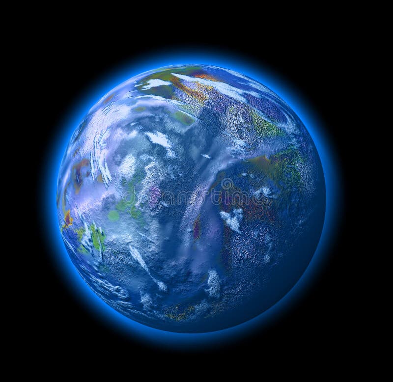 Single Planet Deep in the Galaxy Stock Illustration - Illustration of ...