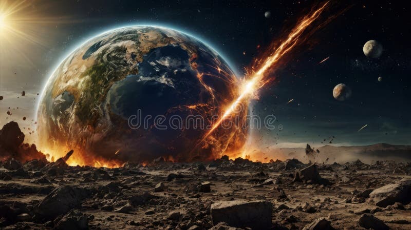 A Planet is Being Destroyed by a Comet Stock Image - Image of science ...