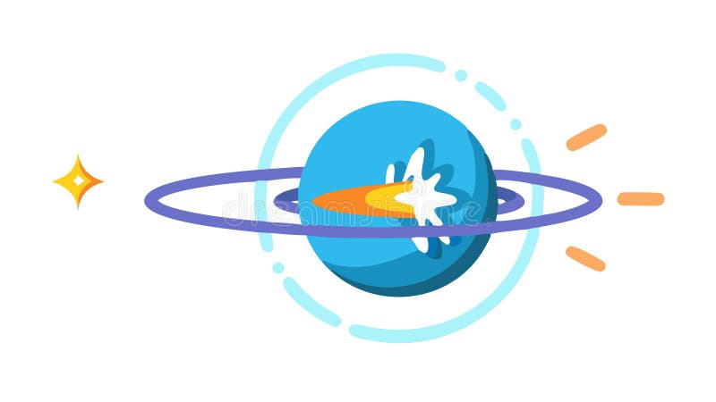 A Planet Being Struck by a Powerful Energy Beam Vector Design ...