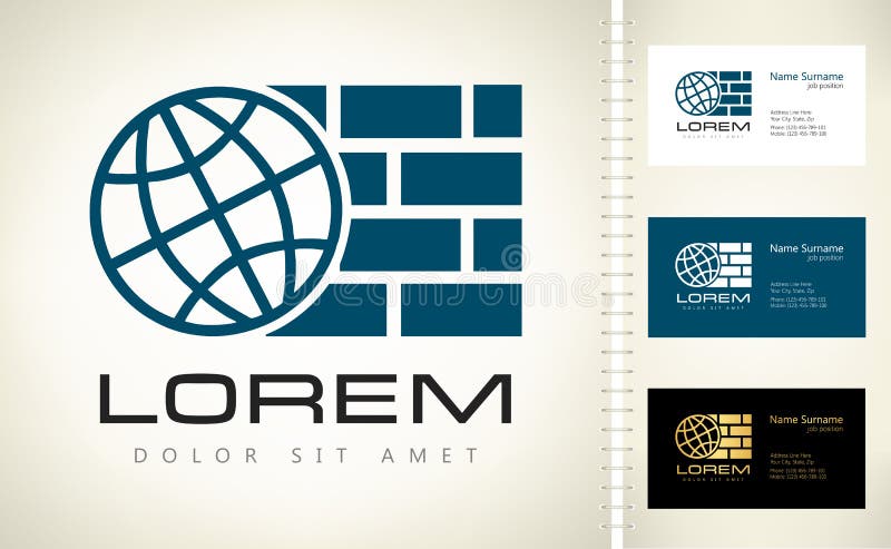 Planet and Bricks. Logo Construction Company Stock Vector ...