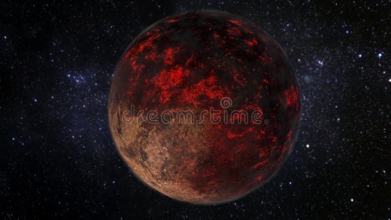 Lava Planet - Planet 55 Cancri E 3D Rendering Stock Illustration ...