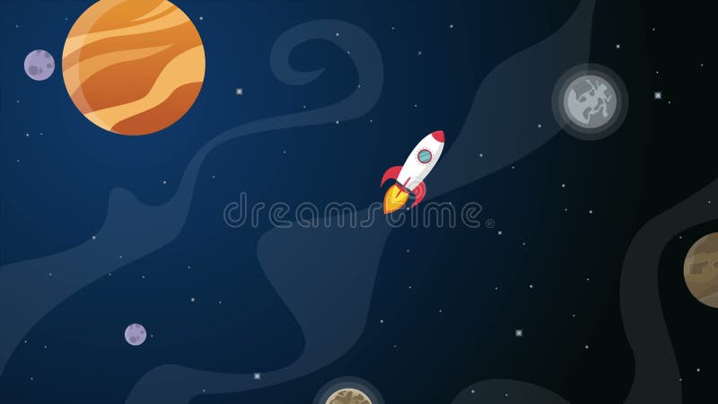 Planet Cartoon in Space Animation Stock Footage - Video of galaxy ...