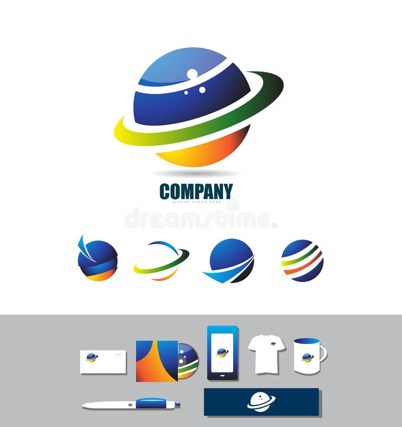 Planet Circle Sphere Logo Icon Stock Illustration - Illustration of ...