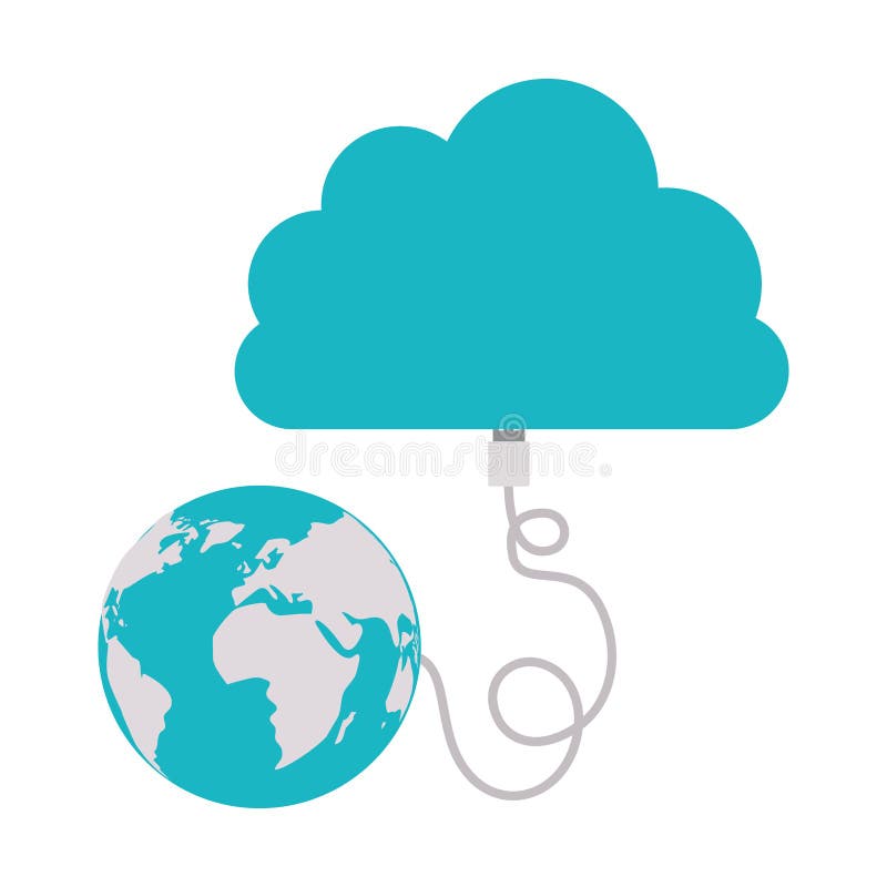 Planet and Cloud Computing Design Stock Illustration - Illustration of techno, design: 81944061