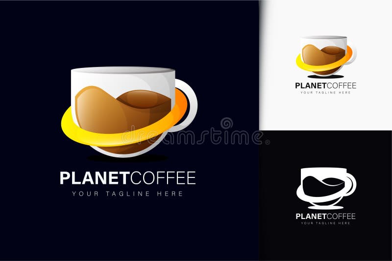 Planet Coffee Logo Design with Gradient Stock Vector - Illustration of beverage, cosmos: 255641978