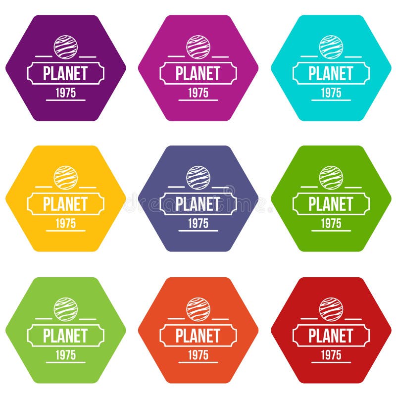 Planet Cosmic Icons Set 9 Vector Stock Vector - Illustration of mars ...