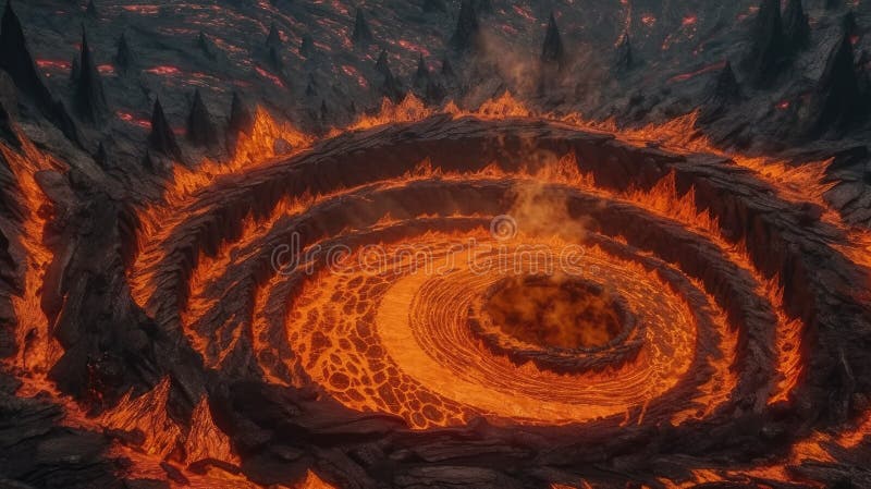 Planet Crater with a Huge Fractal Monolith Created from Multiple ...