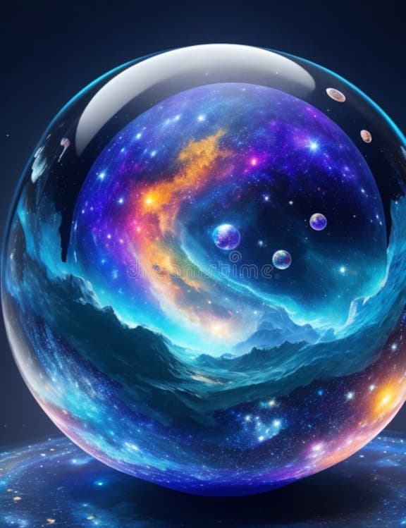 Planet in a crystal sphere stock illustration. Illustration of universe ...