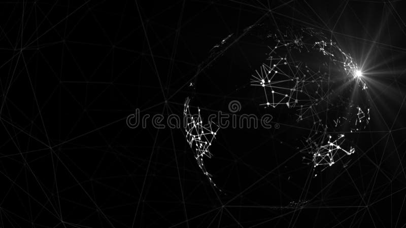 The Planet Digital Earth Hud Particles Rotating Loop Animation with ...