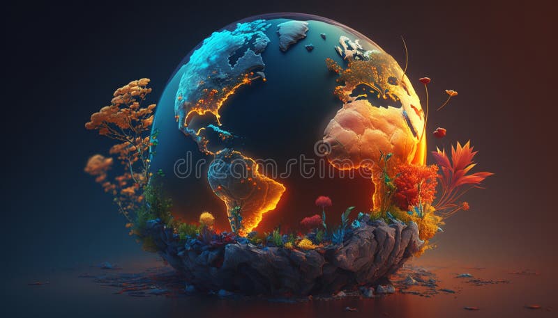Planet Earth Abstract Art, Surrealism, Concept Art, AI Generated Stock ...