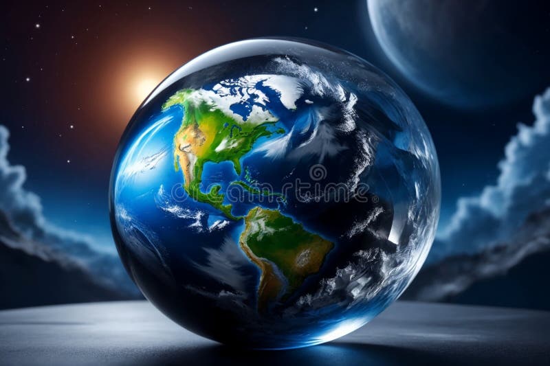 Planet Earth on Abstract Blue Background Stock Photo - Image of galaxy ...