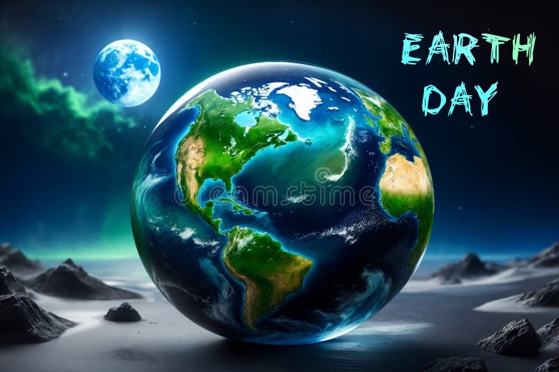 Planet Earth on Abstract Blue Background Stock Photo - Image of water ...