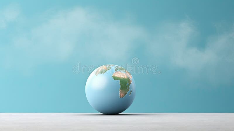 Planet Earth Against Concrete Wall Background As Shown from Bottom of ...