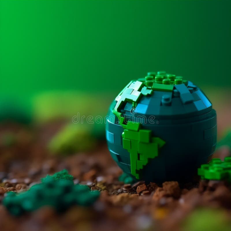 Planet Earth Assembled from Lego, Earth Day, Generativ Ai Stock Photo ...