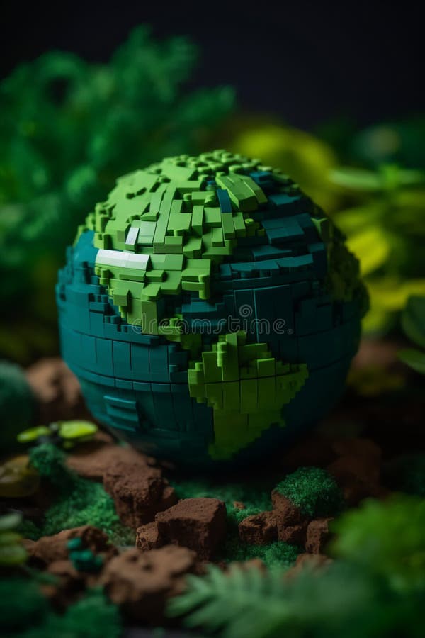 Planet Earth Assembled from Lego, Earth Day, Generativ Ai Stock ...