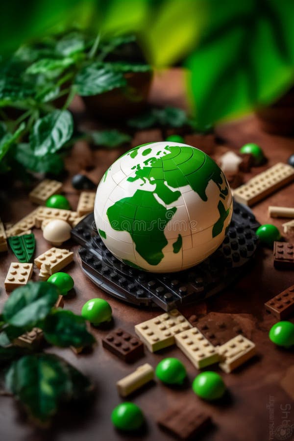 Planet Earth Assembled from Lego, Earth Day, Generativ Ai Stock ...