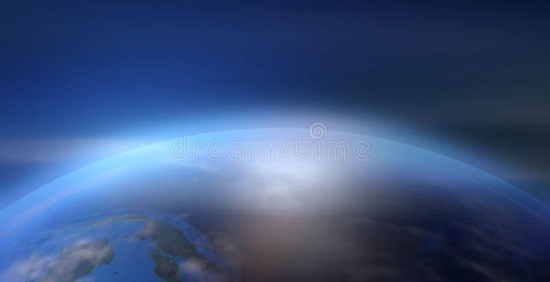Planet Earth with Atmosphere in the Universe Stock Illustration ...