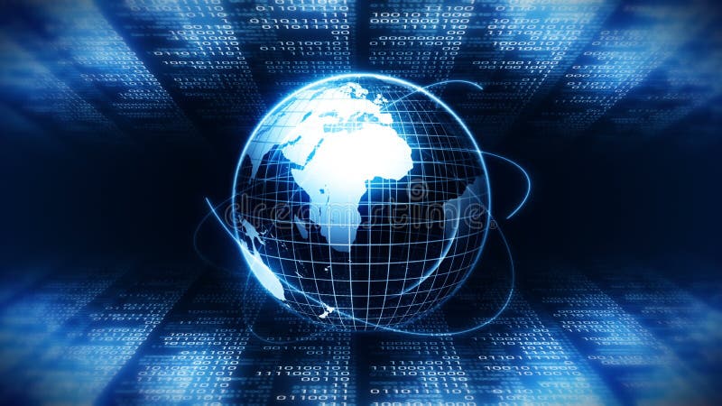 Animation of Number Chart Over Rotating Globe Against White Background ...