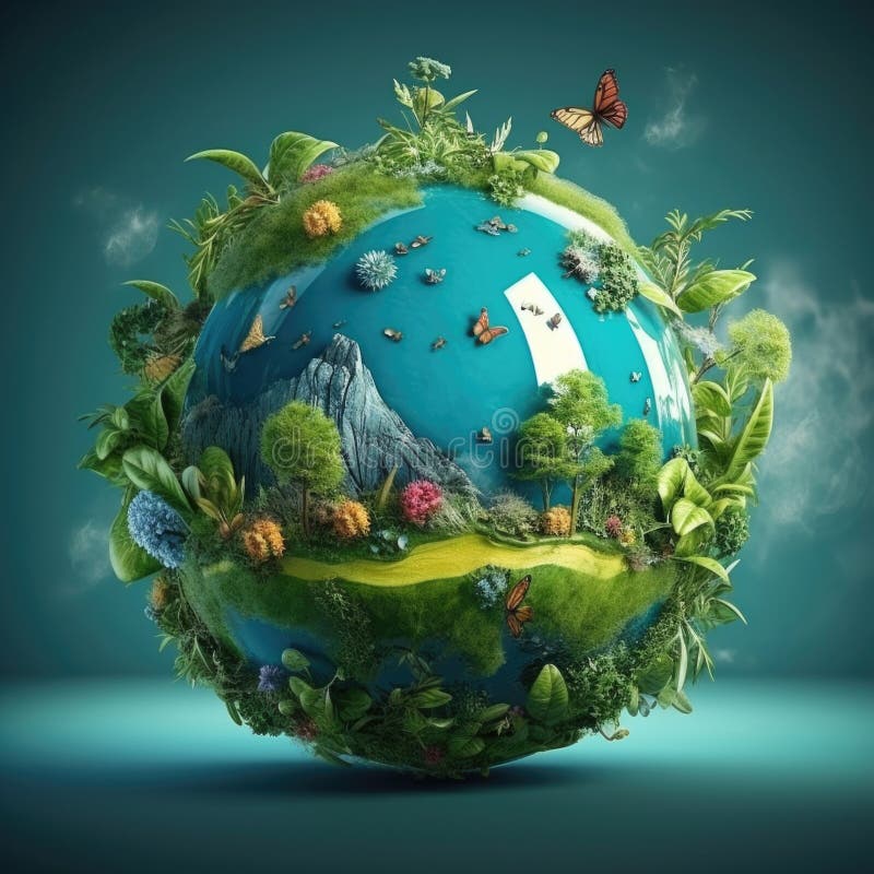Planet Earth Background with Nature Design of Earth Planet Globe with ...