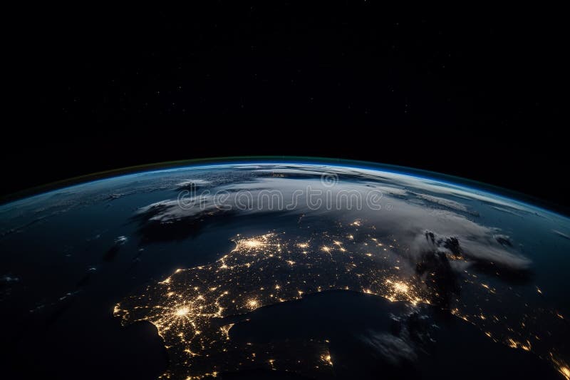 Planet Earth Background and View from Space Stock Illustration ...