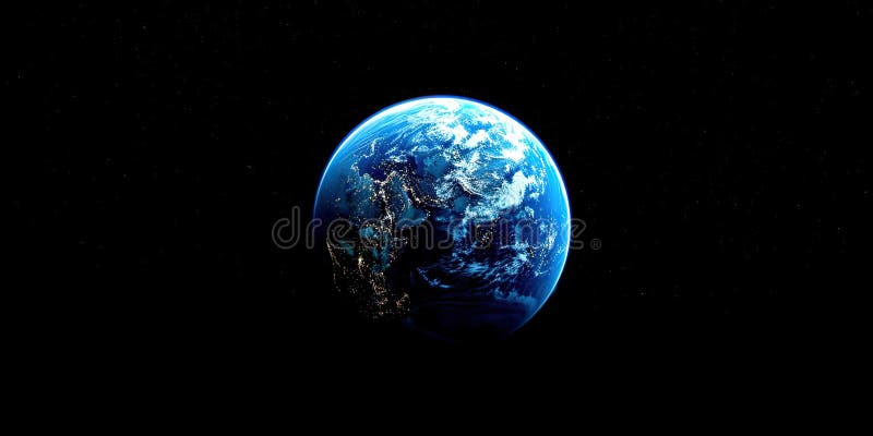 Planet Earth on a Black Background Stock Image - Image of dawn ...