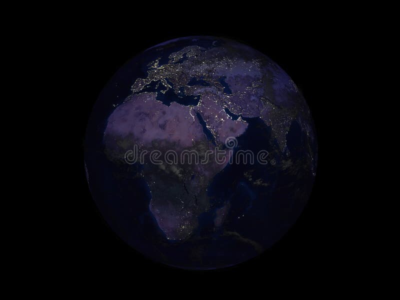 Planet Earth on Black Background View from Space 3d Stock Illustration ...