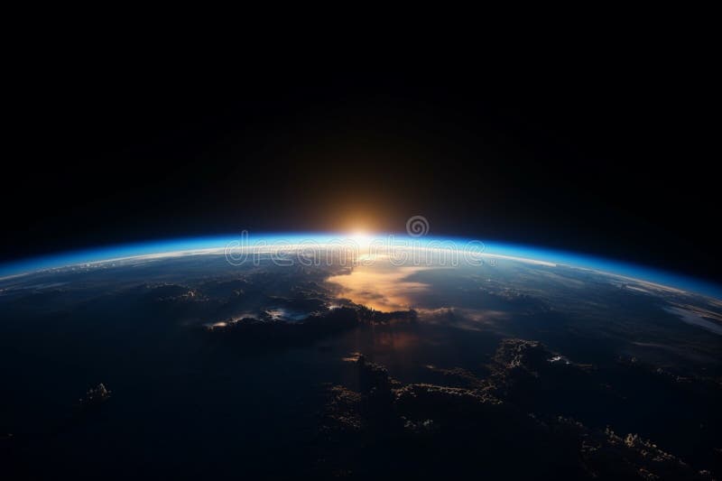 Planet Earth with Change Sunrise from Day To Night from the Space ...