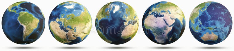 Planet Earth Clear Globe Set Stock Illustration - Illustration of space ...