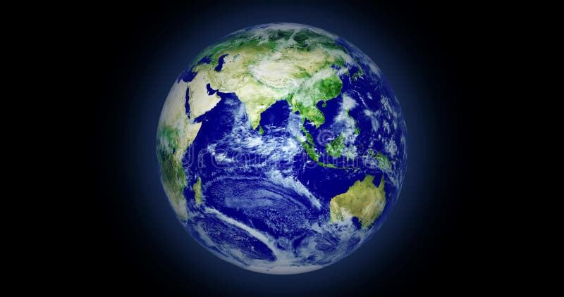 Planet Earth with Clouds and Green Landscapes Full View Earth 4k ...