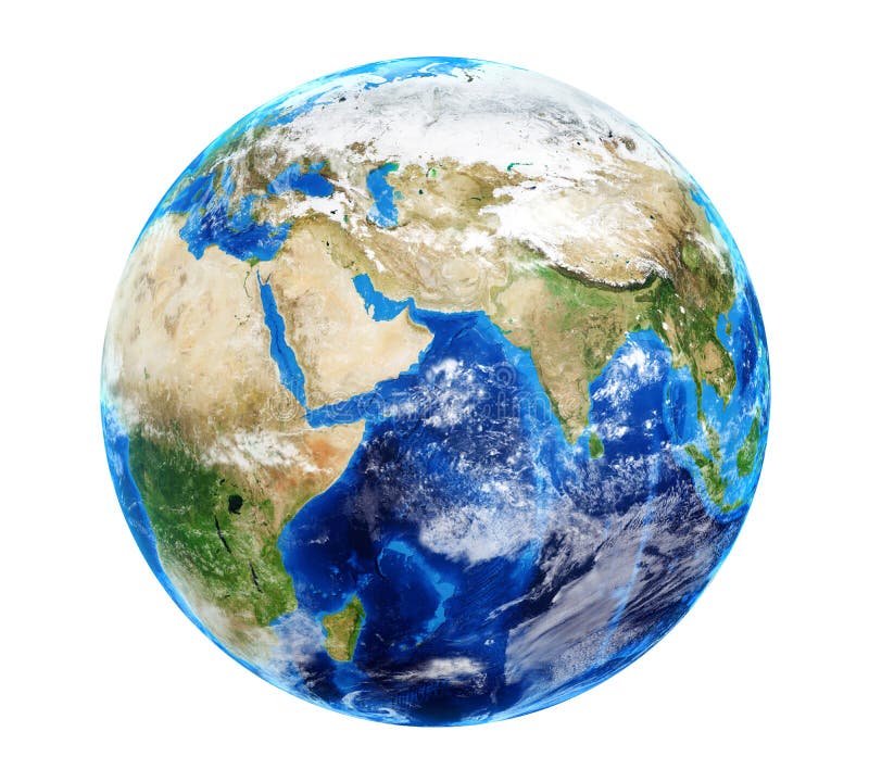 Earth Model from Space: Africa View Stock Illustration - Illustration ...