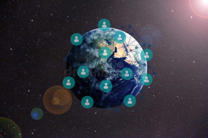 Planet Earth Connected with Cables Stock Illustration - Illustration of ...