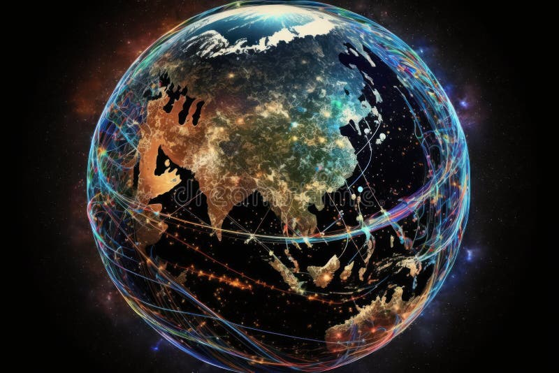 Planet Earth is Connected by Internet Networks Stock Illustration ...