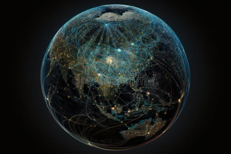 Planet Earth is Connected by Internet Networks Stock Illustration ...