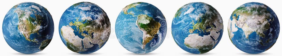 Planet Earth Countries Map Set Stock Illustration - Illustration of ...