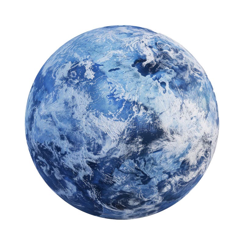 Planet Earth Covered with Clouds on White Background Stock Image ...