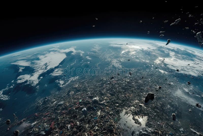 The Planet Earth is Covered in Garbage As Seen from Space, a Concept of ...