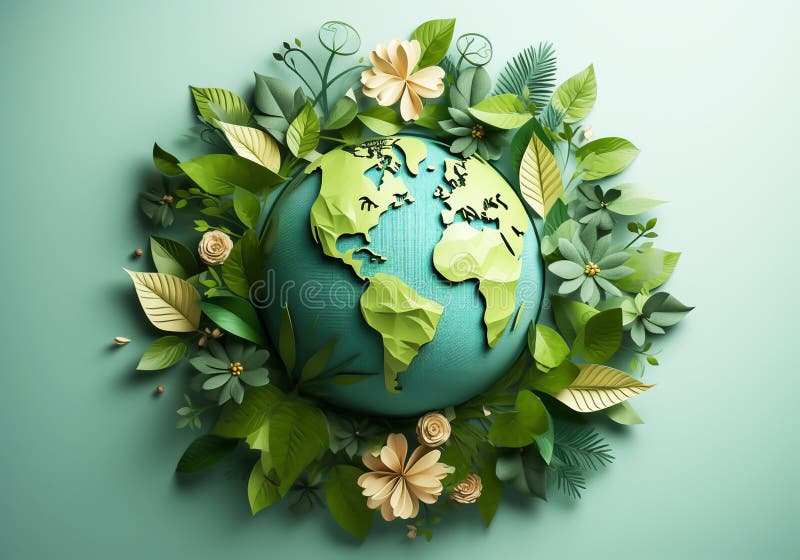 Planet Earth Covered in Generic Vegetation, in a Concept of Environment ...