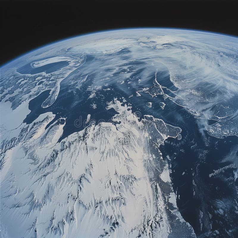 Planet Earth, Covered in Ice Glaciers and Snow, Floats Gracefully in ... Planet Earth, Covered in Ice Glaciers and Snow, Floats Gracefully in ...