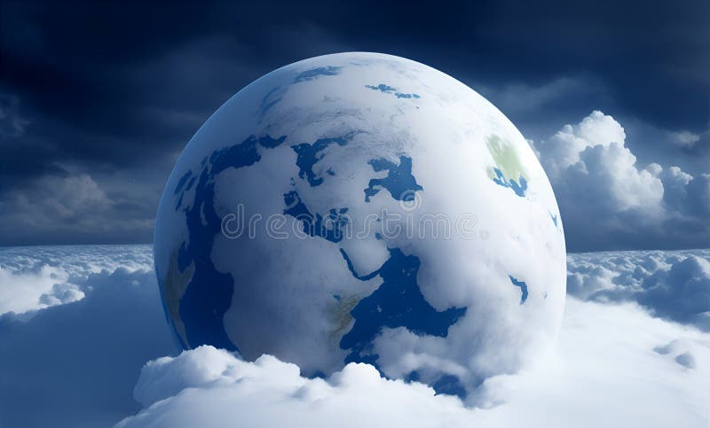 Planet Earth is Covered with Snow. the Weather Forecast is for Heavy ...