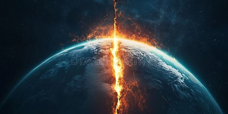 Planet Earth Crack Fire Explosion Space Stock Photos - Free & Royalty ...