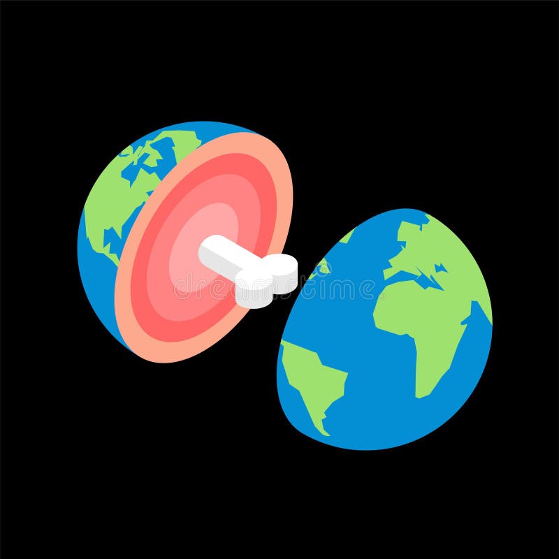 Planet Earth in Cut with Bone. Structure of Planet Stock Vector ...