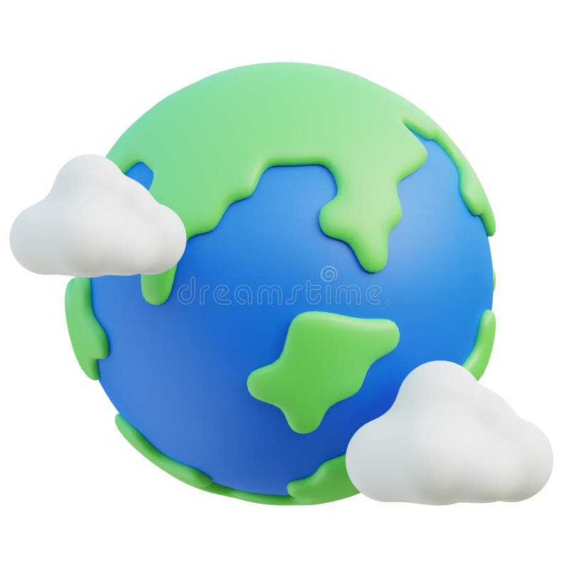 Planet Earth 3d icon stock illustration. Illustration of geography ...