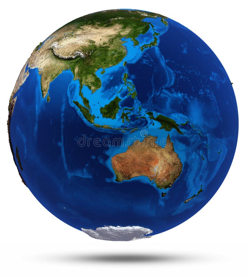 Planet Earth 3d render stock illustration. Illustration of mountains ...