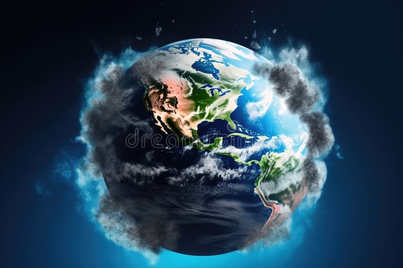 Planet Earth in Danger Climate Change Concept Created with Generative ...