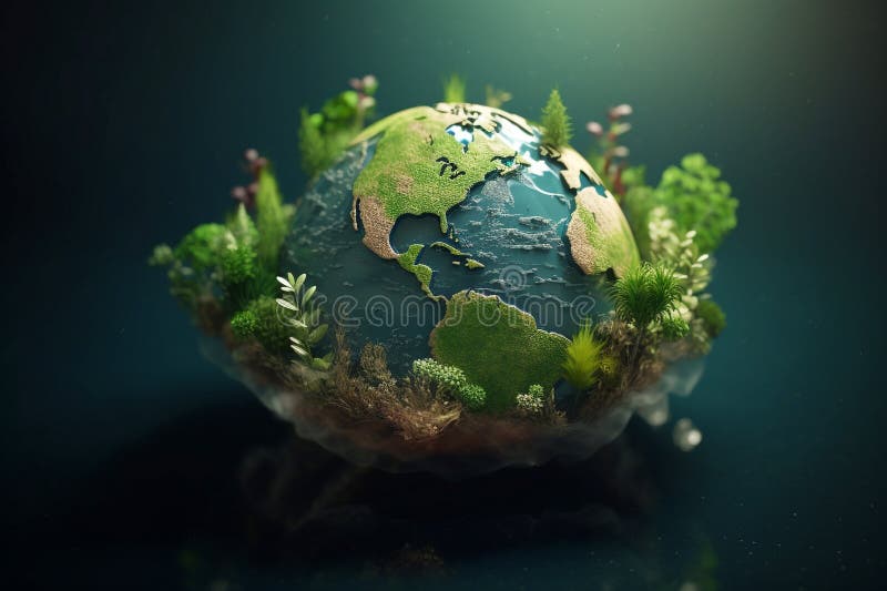 Planet Earth Day Concept. Generative AI Stock Illustration ...
