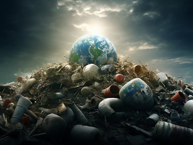 The Planet Earth is in Dirty Garbage and Industrial Waste Stock ...