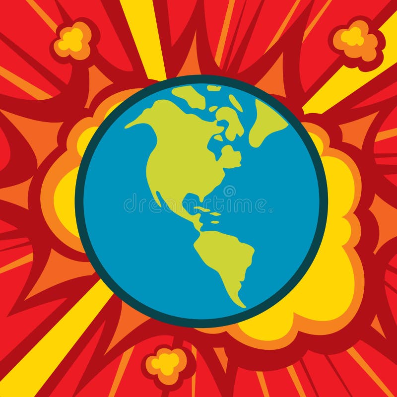 Planet Earth Explode World Globe Catastrophe Stock Illustration ...