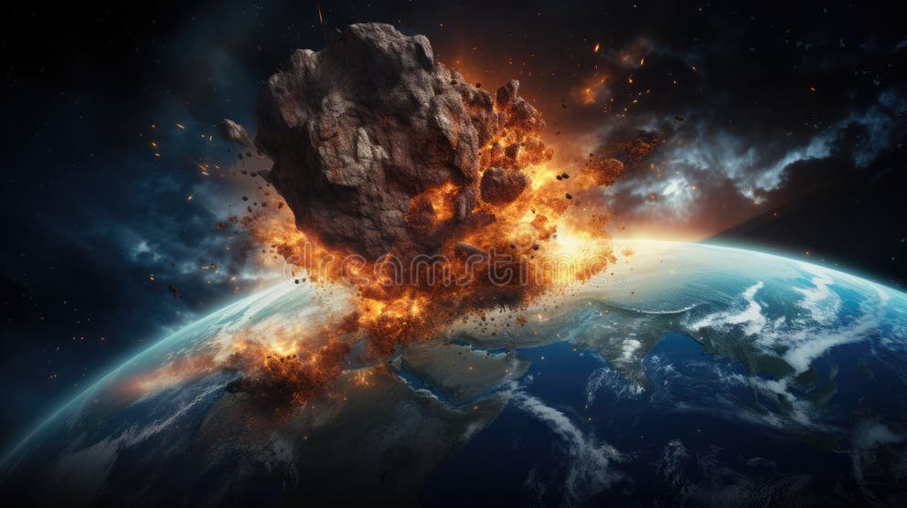 Planet Earth Exploding from Nuclear Blast. Explosion of Atomic Bomb ...
