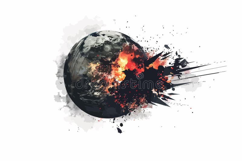 Planet Earth Explosion Stock Image Isolated Vector Style Stock Vector ...